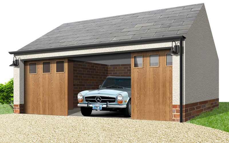 Bespoke side sliding sectional garage doors by Rundum Meir